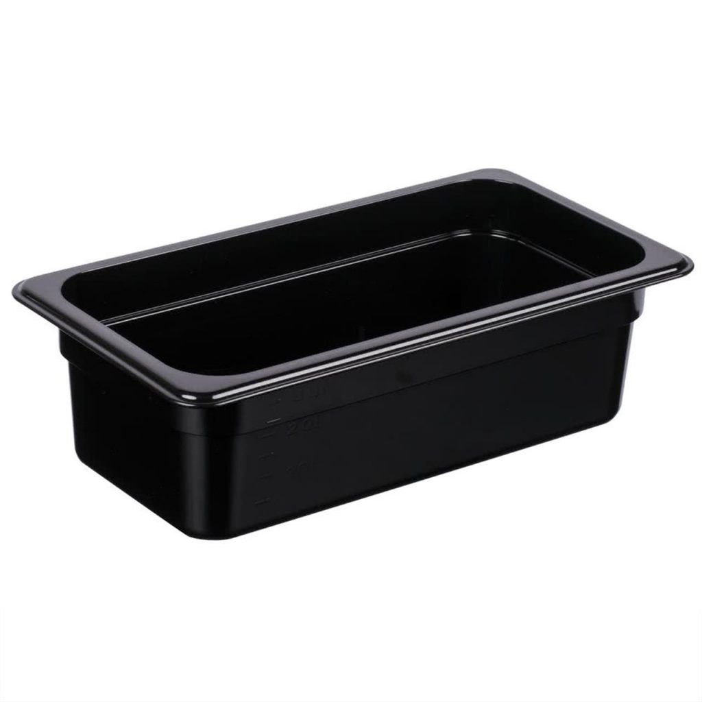 KH 1/3 Size Polycarbonate Steam Pan Black | YAMZAR Hospitality